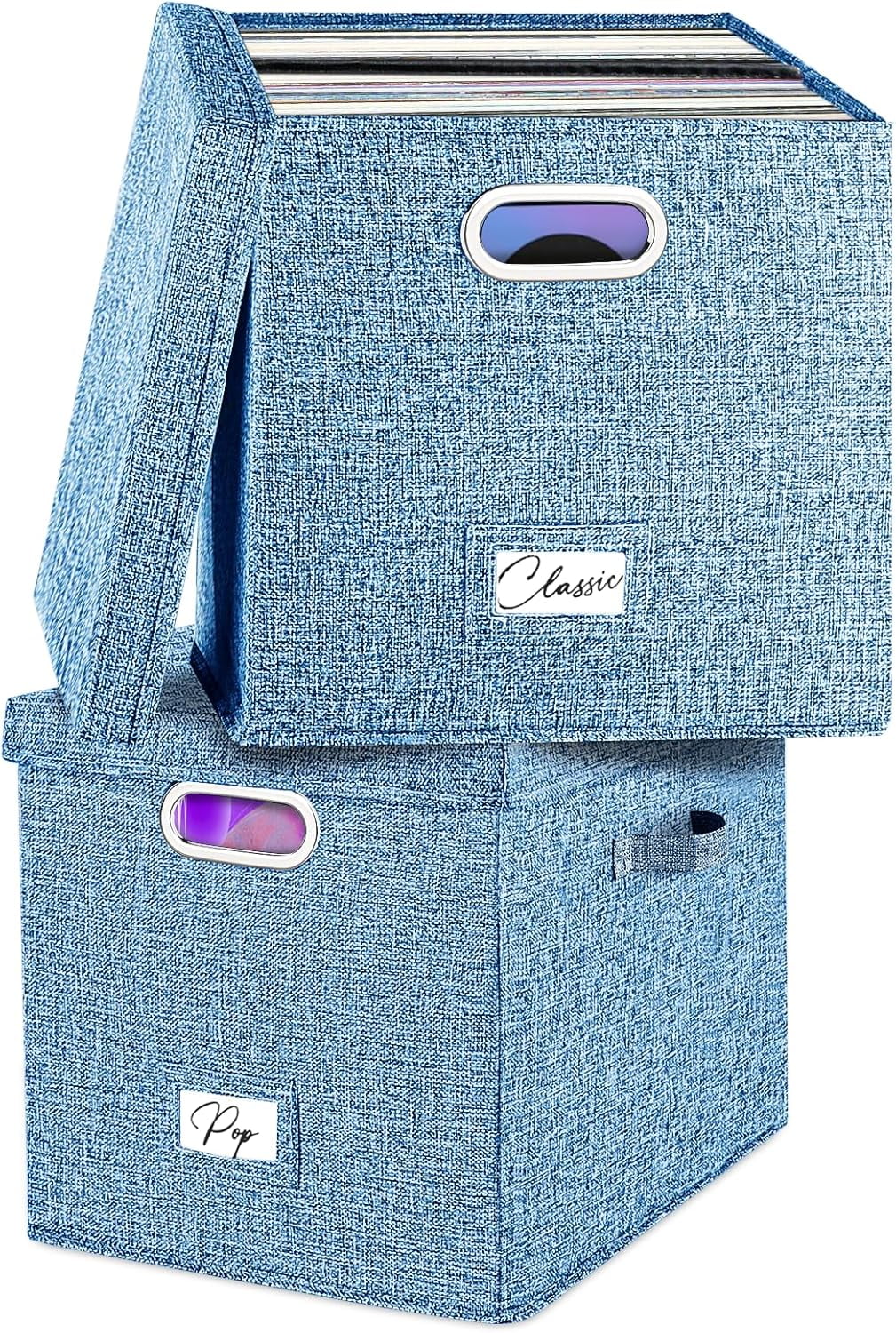 Shukong Vinyl Record Storage Box for 50+ Single LPs (12-Inch ...