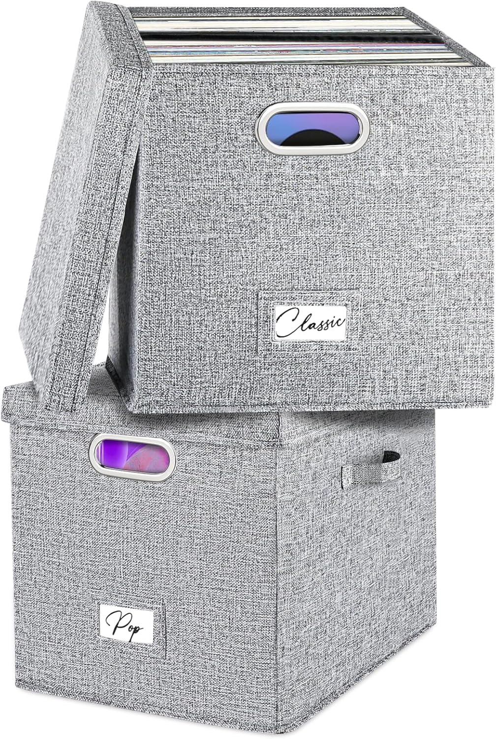 Shukong Vinyl Record Storage Box for 50+ Single LPs (12-Inch ...