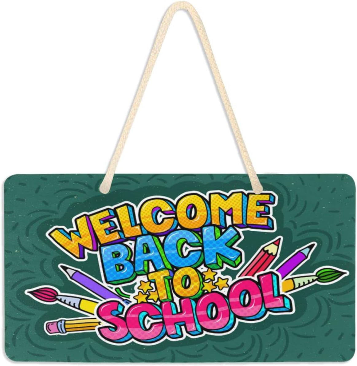 Shukong Welcome Back To School Door Sign for Front Door, Plaque House ...