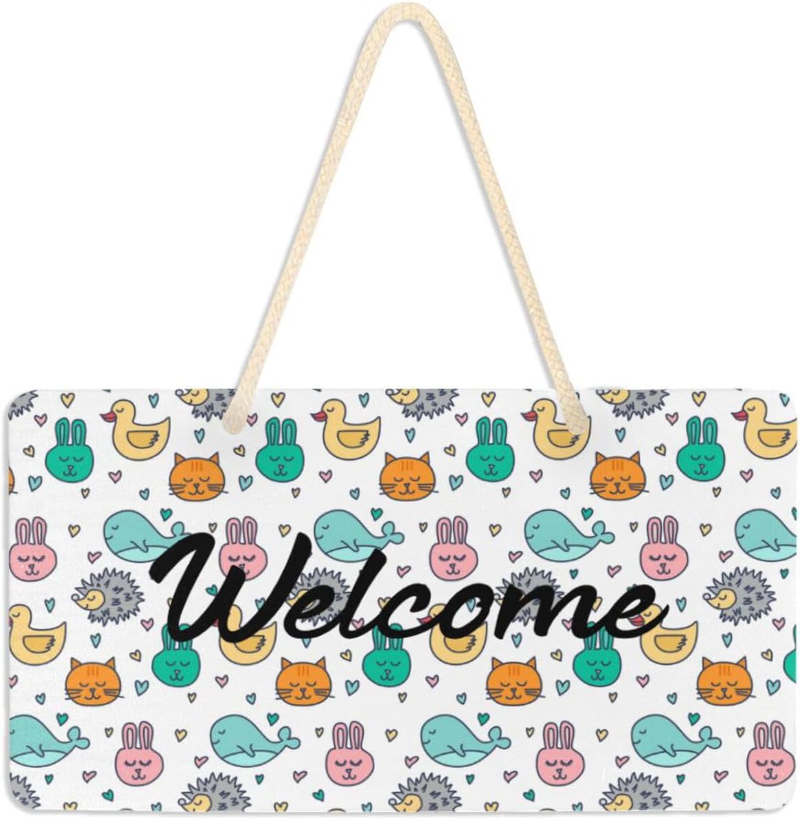 Shukong Whale Welcome Sign Waterproof PVC Hanging Front Door Sign for ...