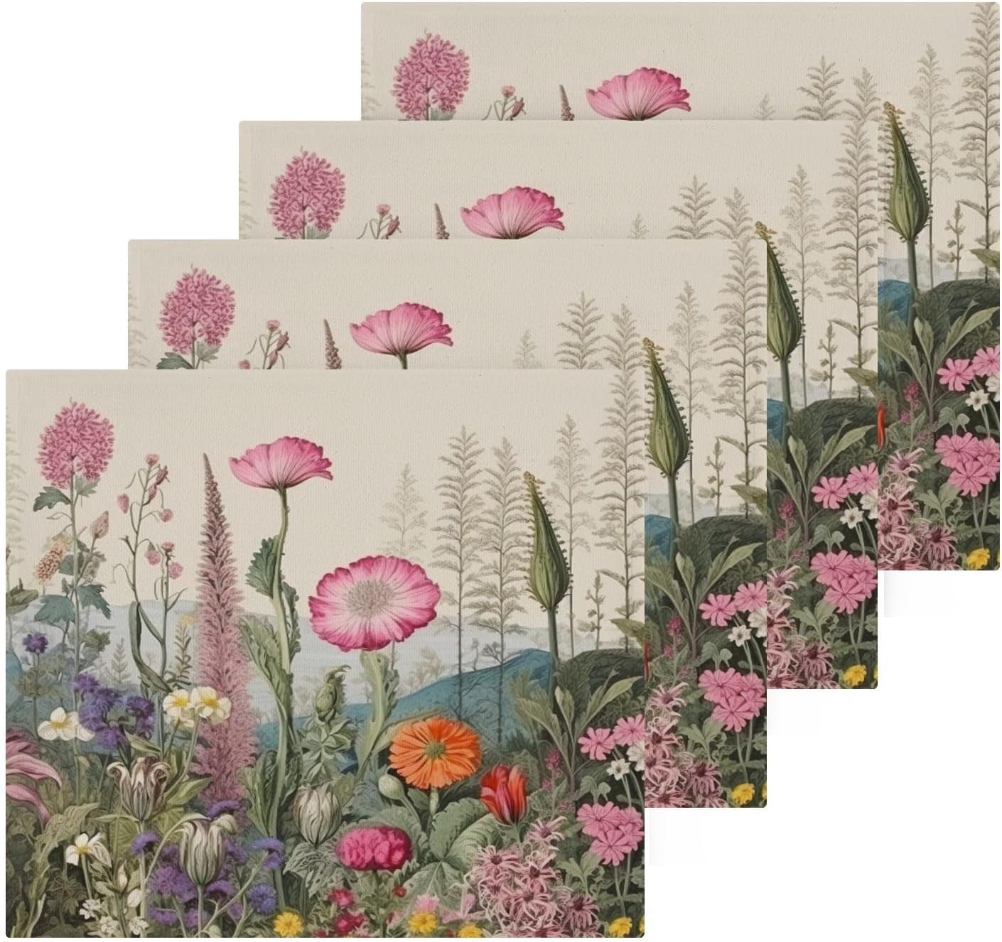 Shukong Wildflowers Washcloths Towels, Highly Absorbent and Soft Cotton ...