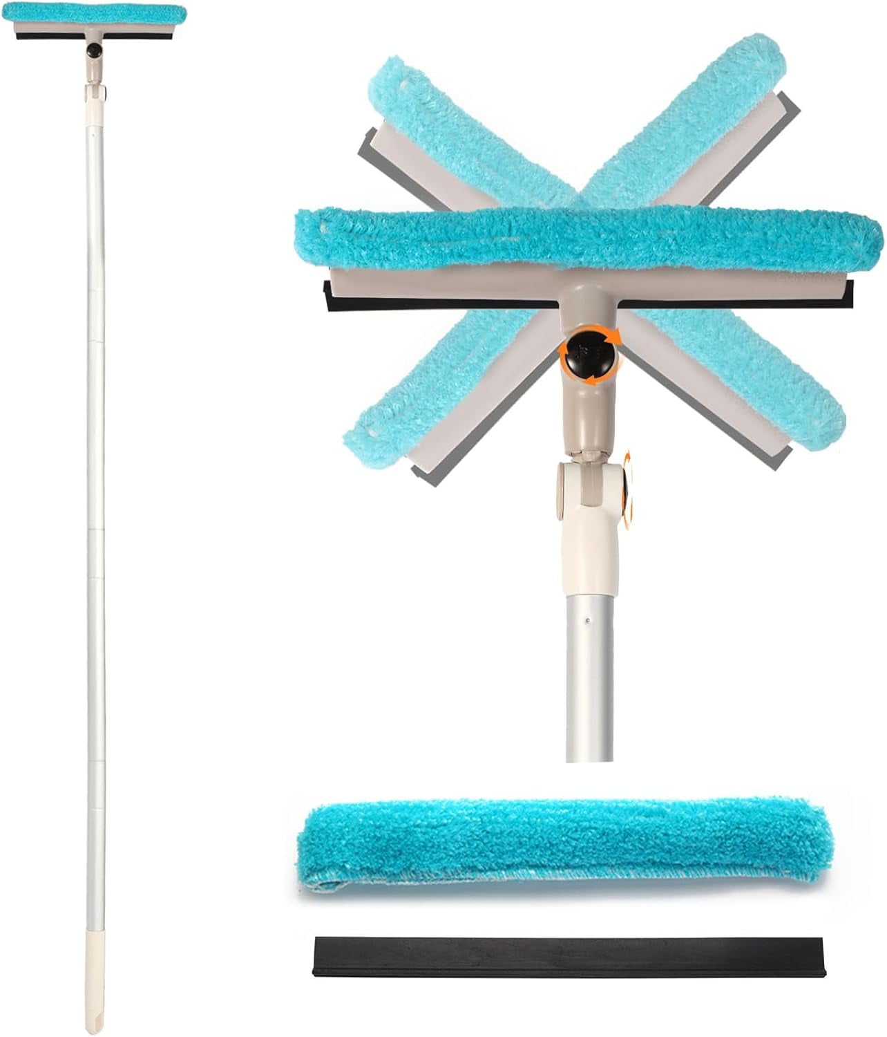 Shukong Window Squeegee Cleaner Tool, 2 in 1 Shower Glass r Sweeper ...