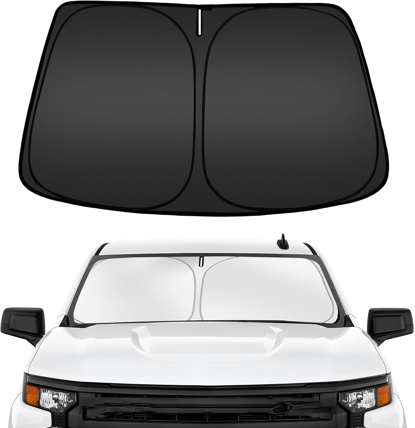 Shukong Windshield Sun Shade for Ch-evrolet Silverado 1500 2019-2025, t ...