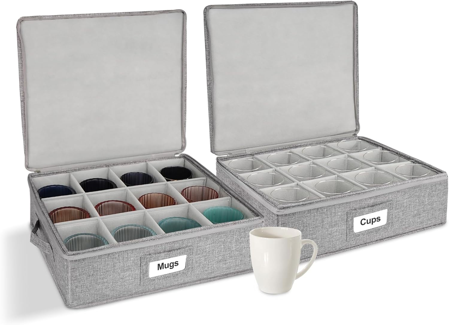 Shukong Wine Glass Storage Box, Glassware Storage Containers W/Rigid ...