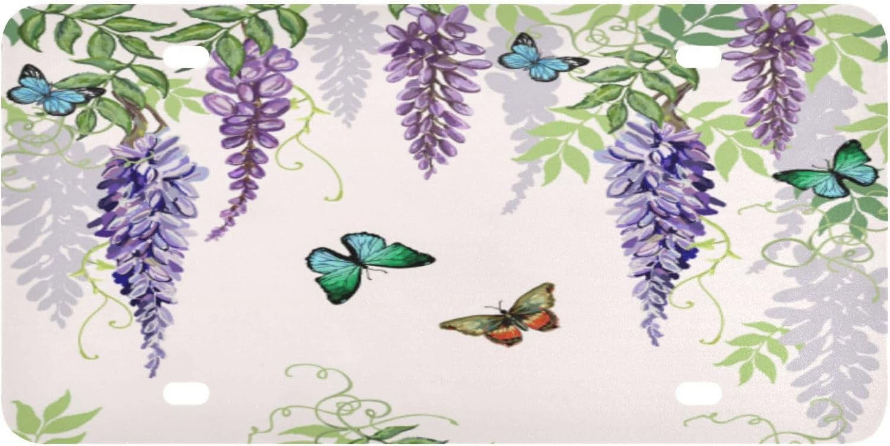Shukong Wisteria Flower License Plate Metal Car Plate,Vanity Tag ...