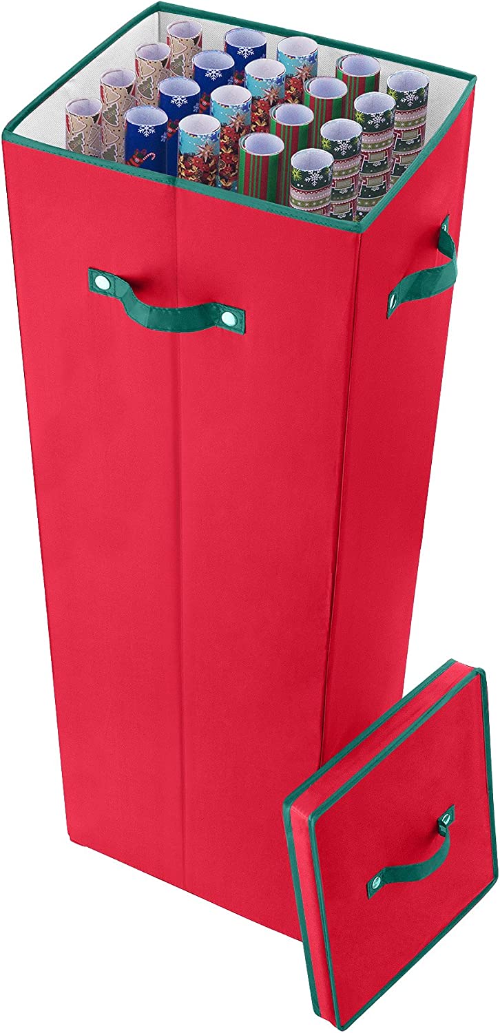 Shukong Wrapping Paper Storage Box-Holds 20 Rolls of 40” Gift Wrap ...