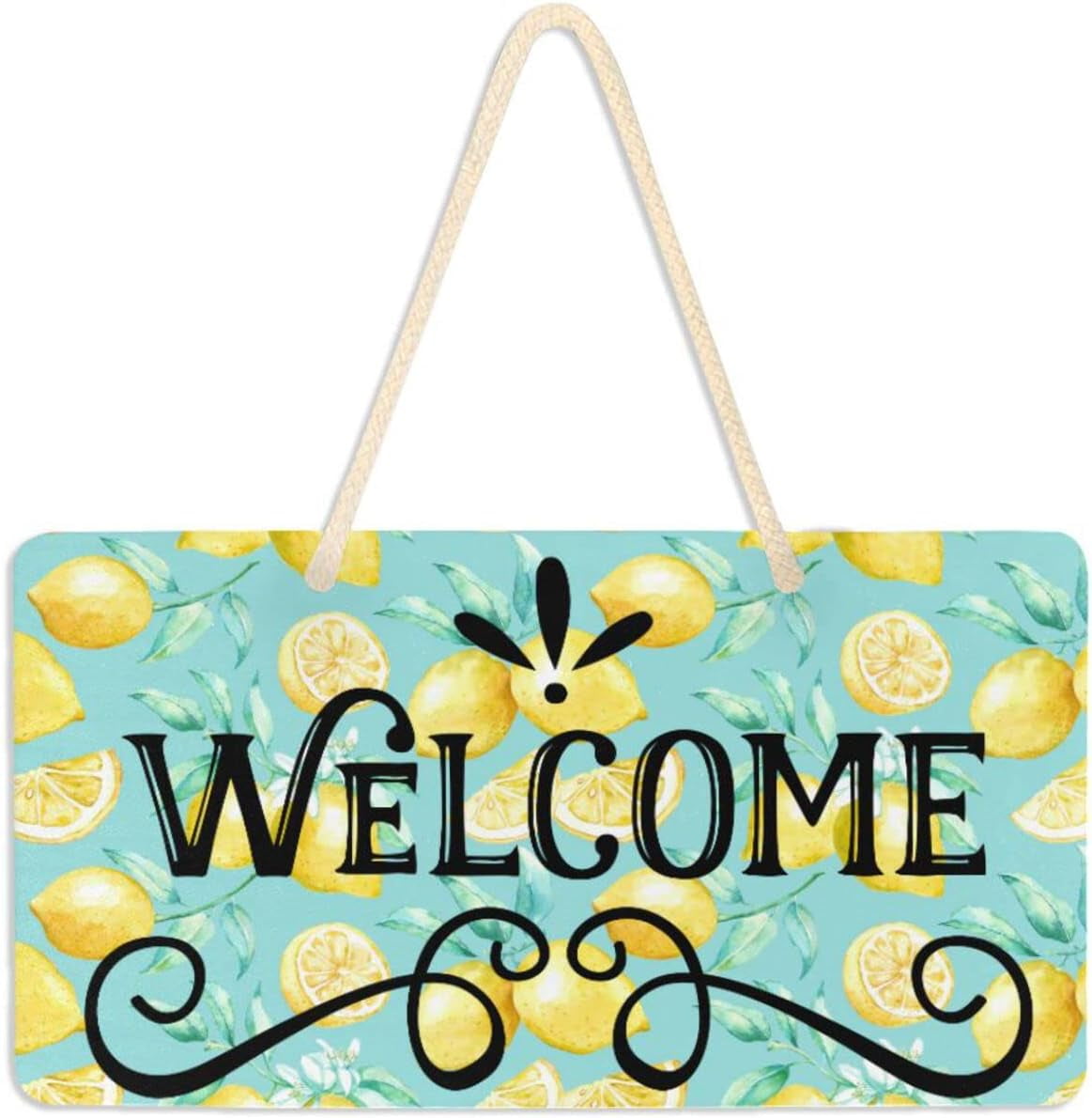 Shukong Yellow Lemons Door Sign For Front Door, Plaque House Sign Wall ...