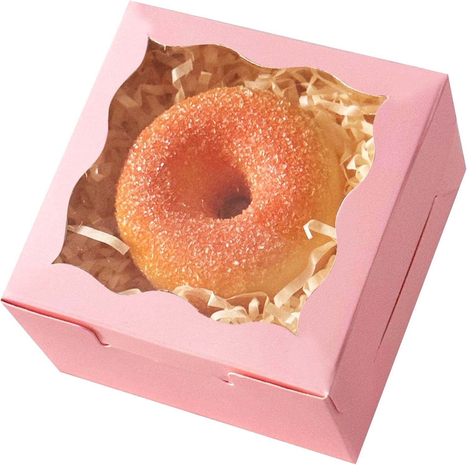 Shukong qee Pink Bakery Box with Window 4x4x2.5 inch 30Packs Macaron ...