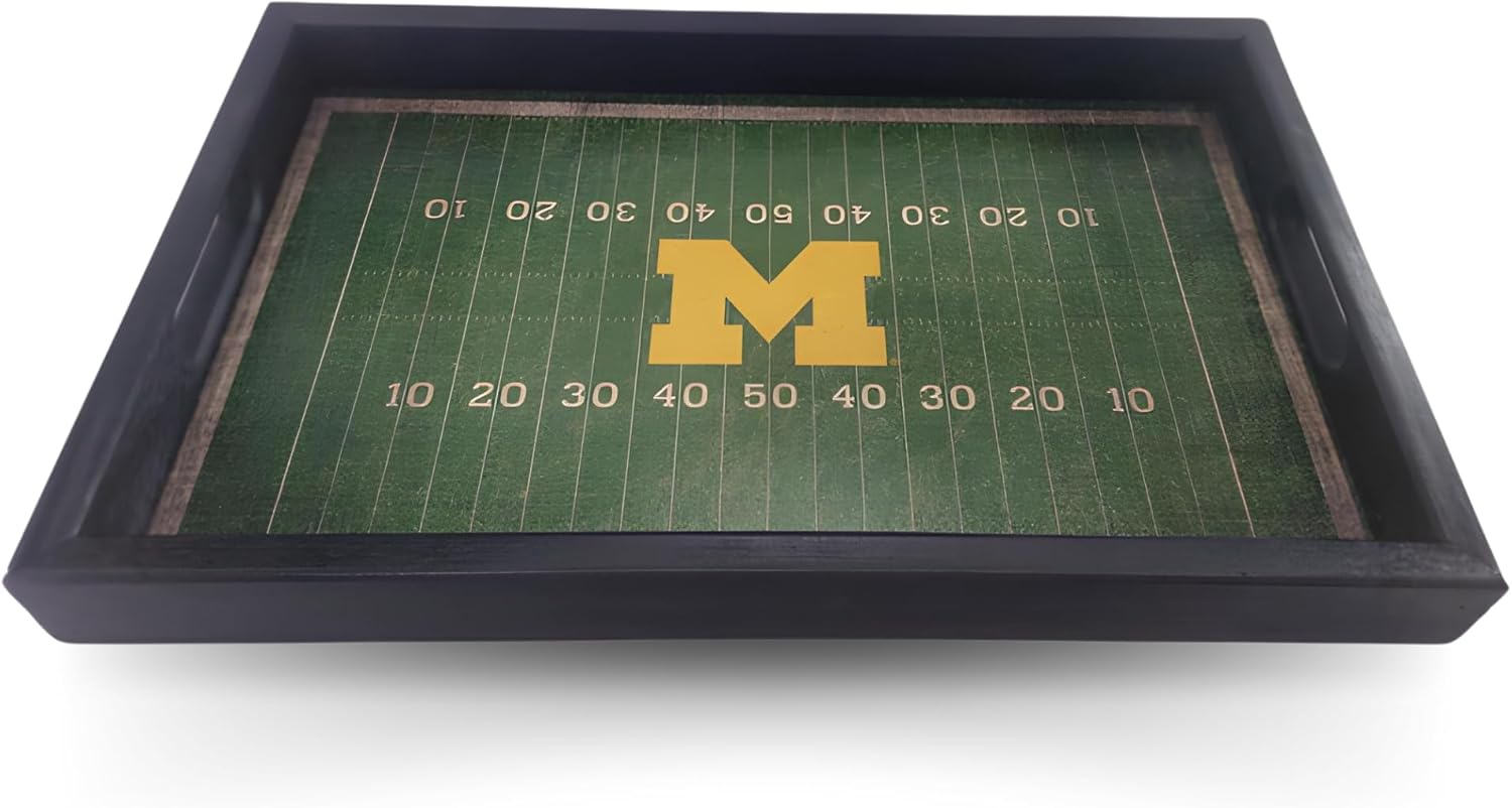 Shukong versity of Migan s Football eld Tray- Distressed Wood, Team ...