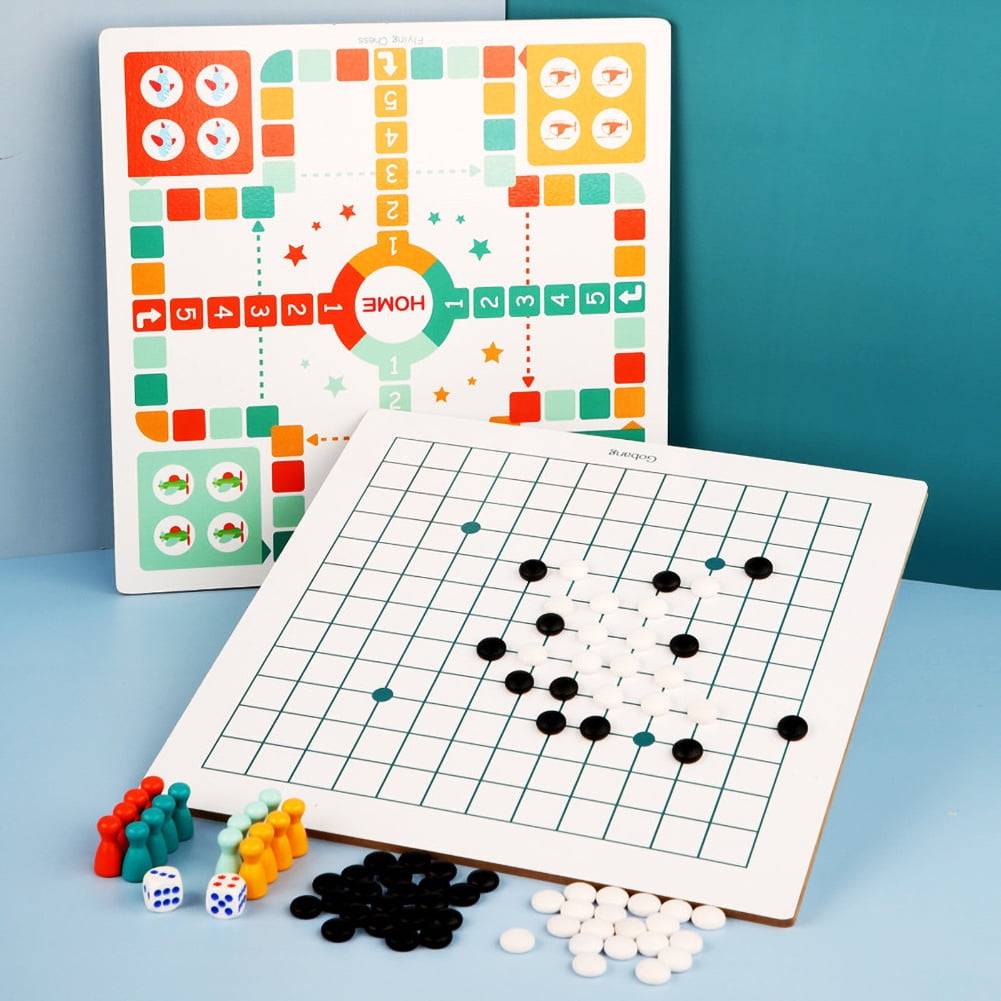 Shulemin 2 in 1 Flying Chess Snake Ladder Gomoku Interactive Game Kids ...