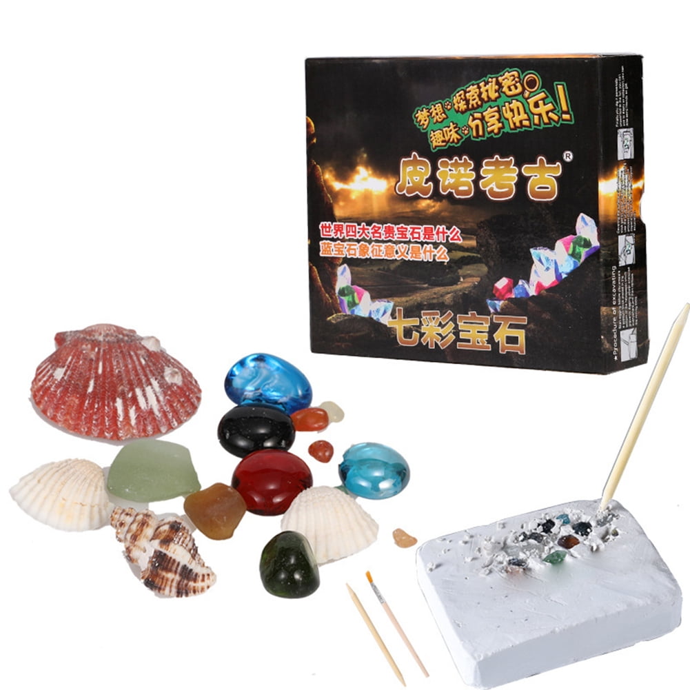 Shulemin DIY Faux Gem Shells Excavation Dig up Kit Educational Kids ...
