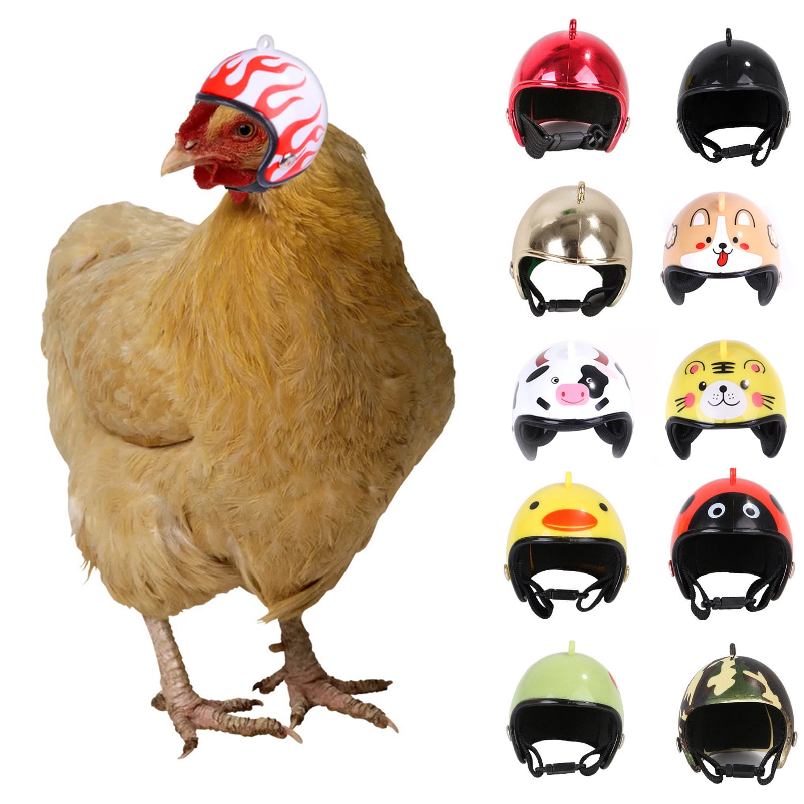 Shulemin Funny Chicken Protective Helmet Safety Hat Bird Headgear Pet ...