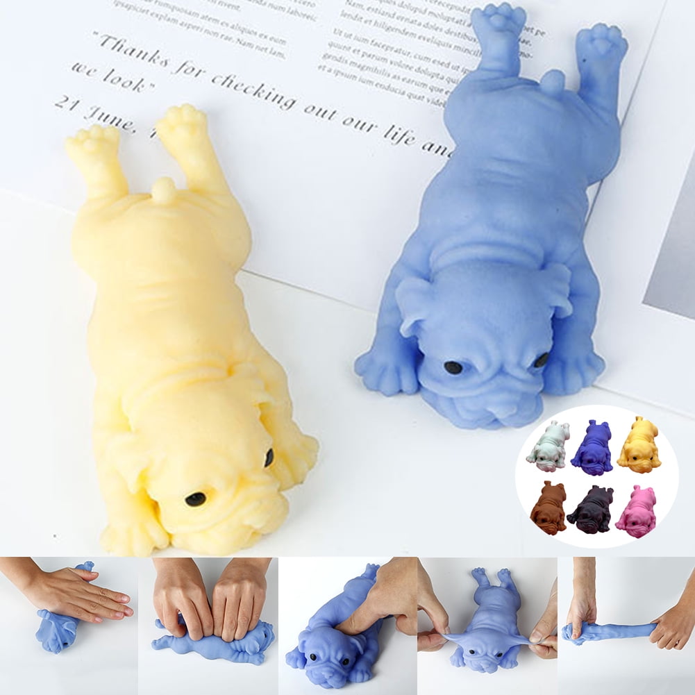 Shulemin Realistic Silicone Bulldog Soft Animal Stress Relieve ...