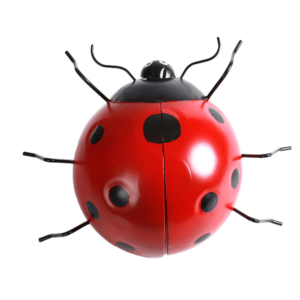 Shuliwen Ladybug Decor 1Pc Large Simulation Ladybug Lovely Iron Ladybug ...