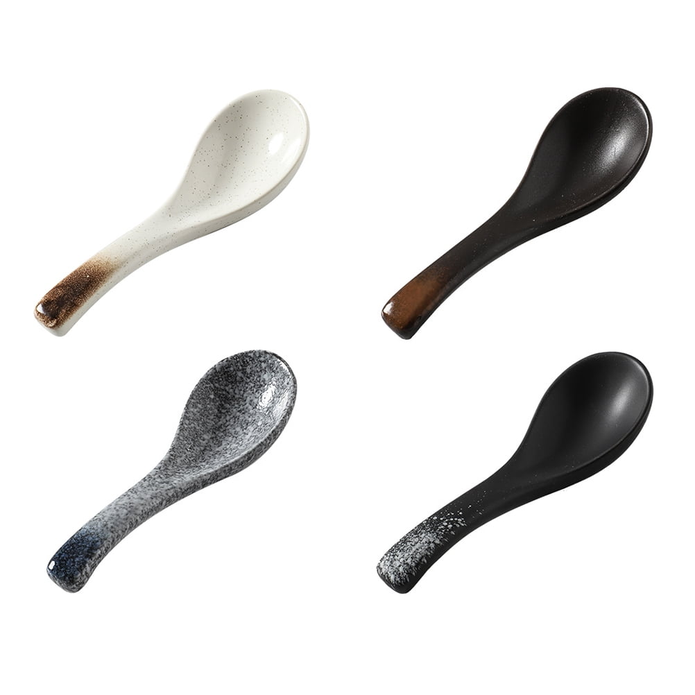 Shuliwen Spoons Spoon Soup Ceramic Porcelain Chinese Retro Flatware ...