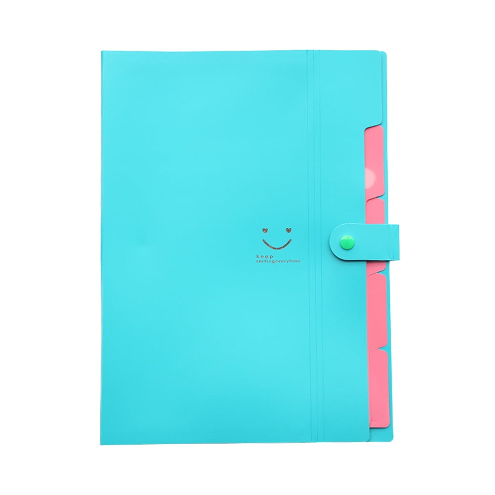 Tinksky 5 Pockets Plastic Expanding File Folders A4 Letter Size Snap ...