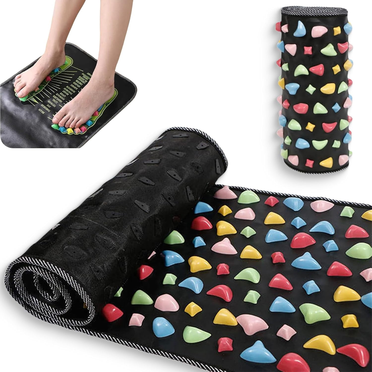 Shumeijian Feet Mat, Reflexology Walk Stone Foot Massage, Acupressure ...