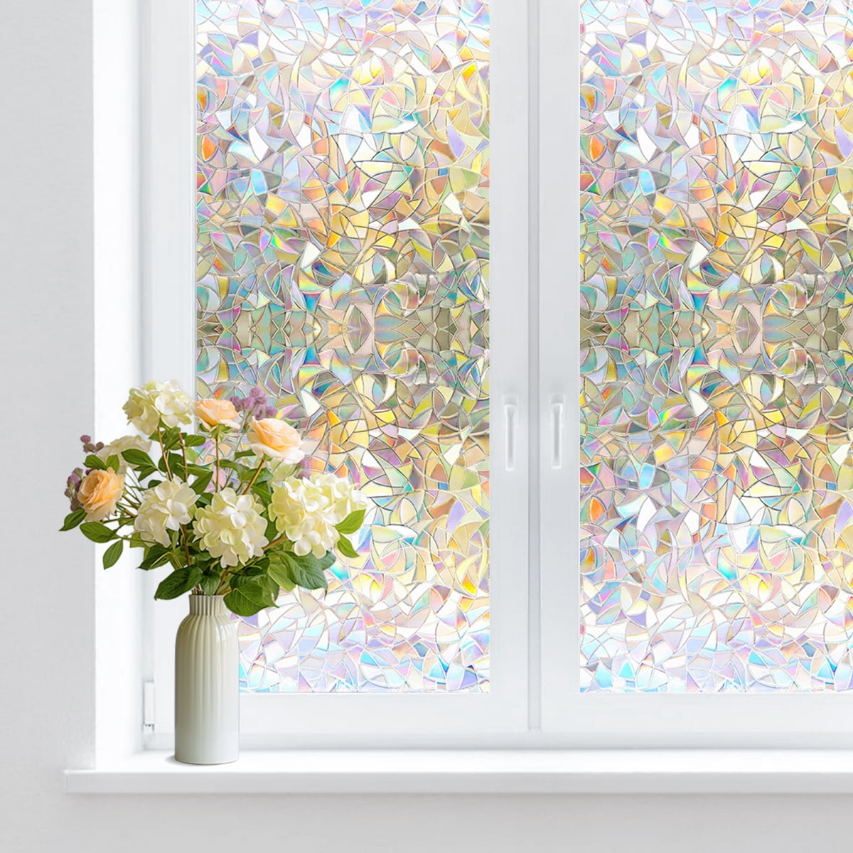 Shumics Window Privacy Film 23.6'' x 78.7'', Static Rainbow Window Clings for Glass - Walmart.com