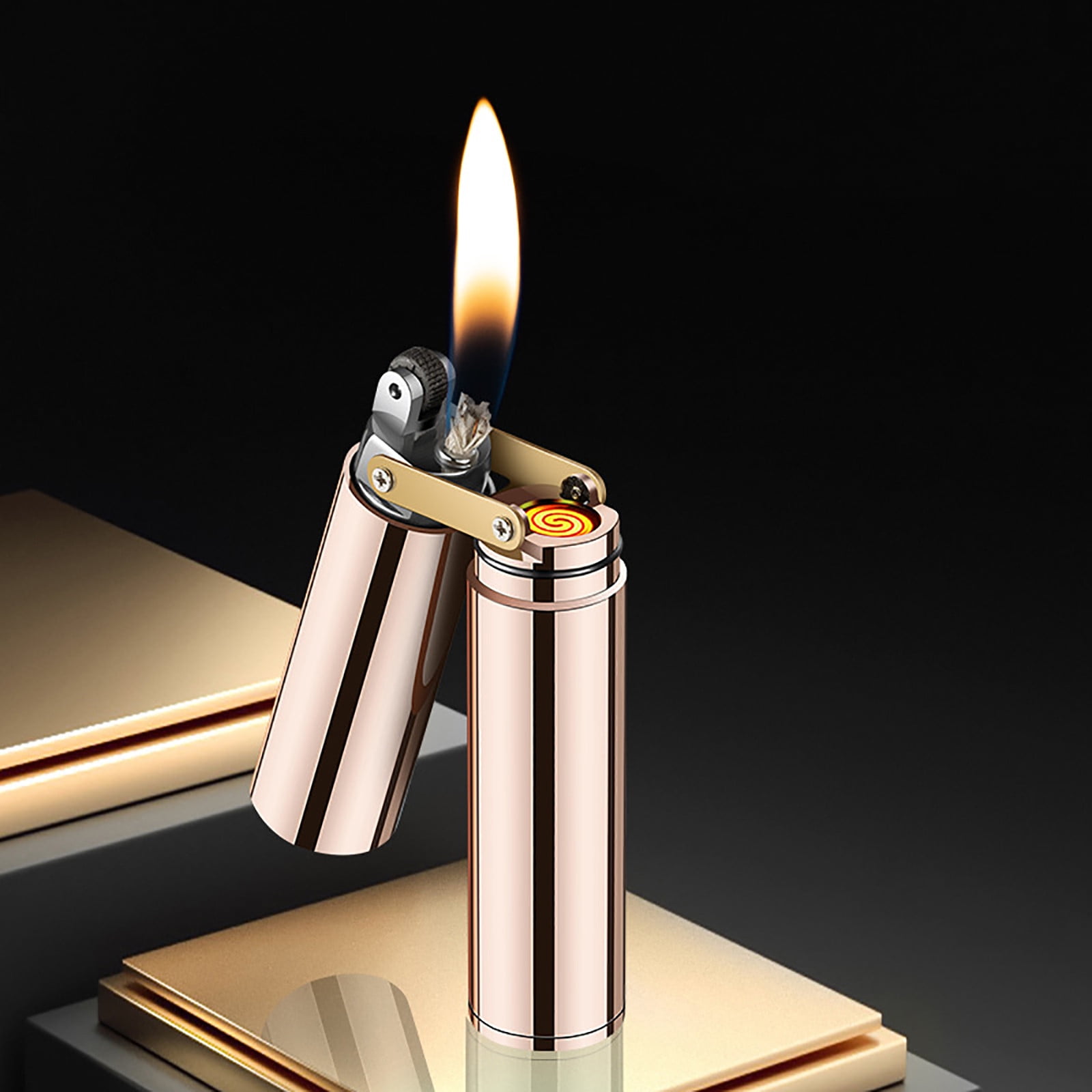 ShunRuiPi Innovative Oil Electric Dual Grinding Wheel Kerosene Lighter ...