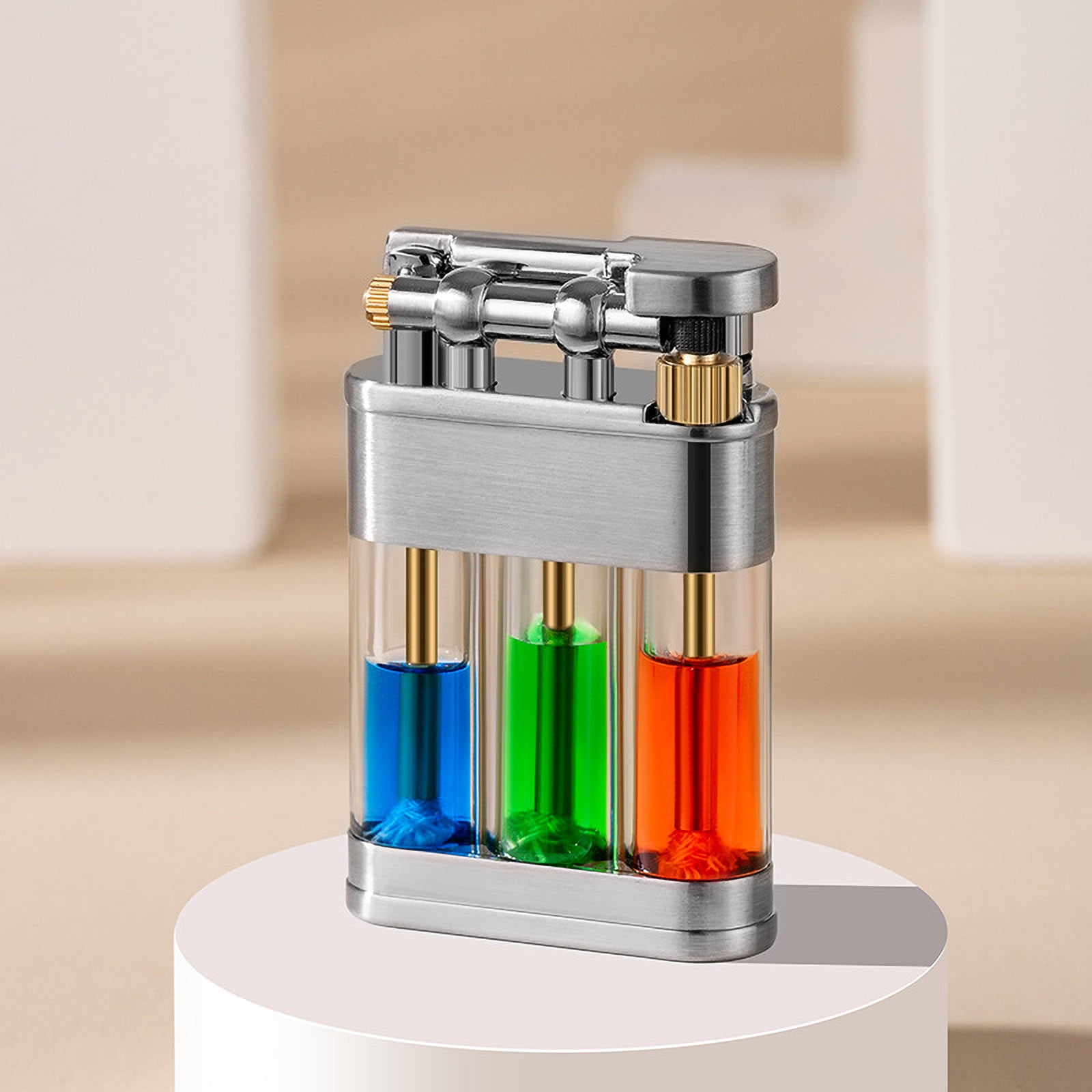 ShunRuiPi Retro Clear Kerosene Lighter Refillable Metal Lighter Soft ...