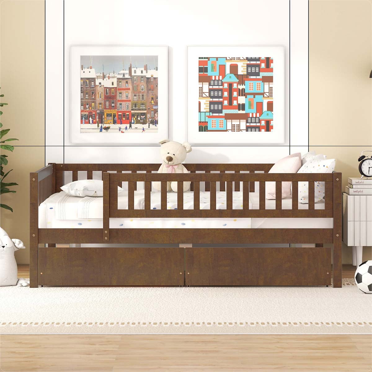 Shunda K Full Size Daybed Wood Bed with Two Drawers - Walmart.com