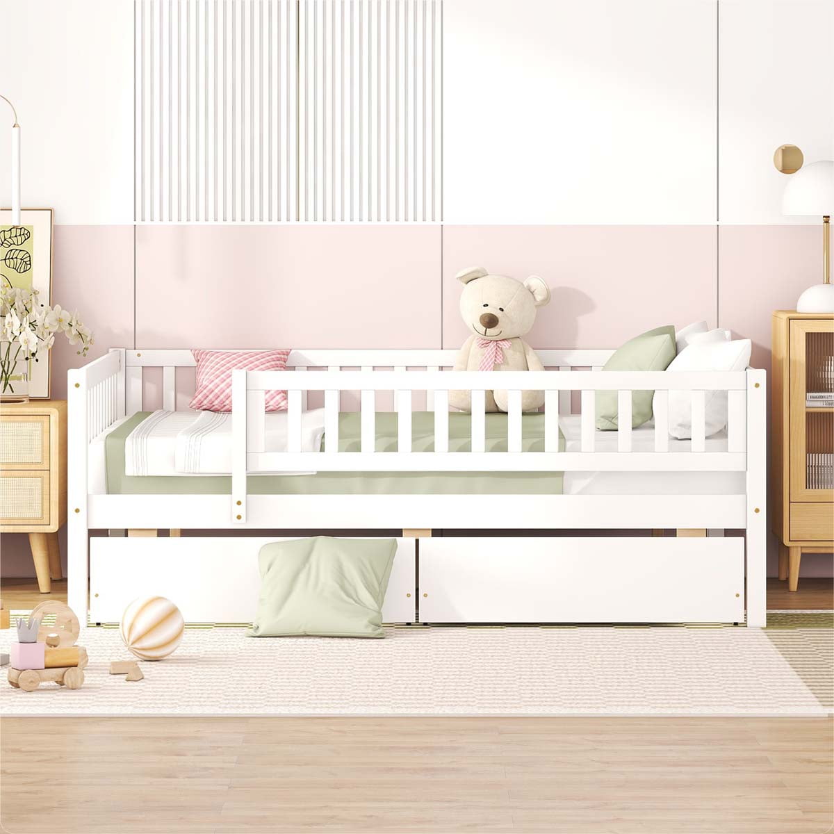 Shunda K Full Size Daybed Wood Bed with Two Drawers - Walmart.com