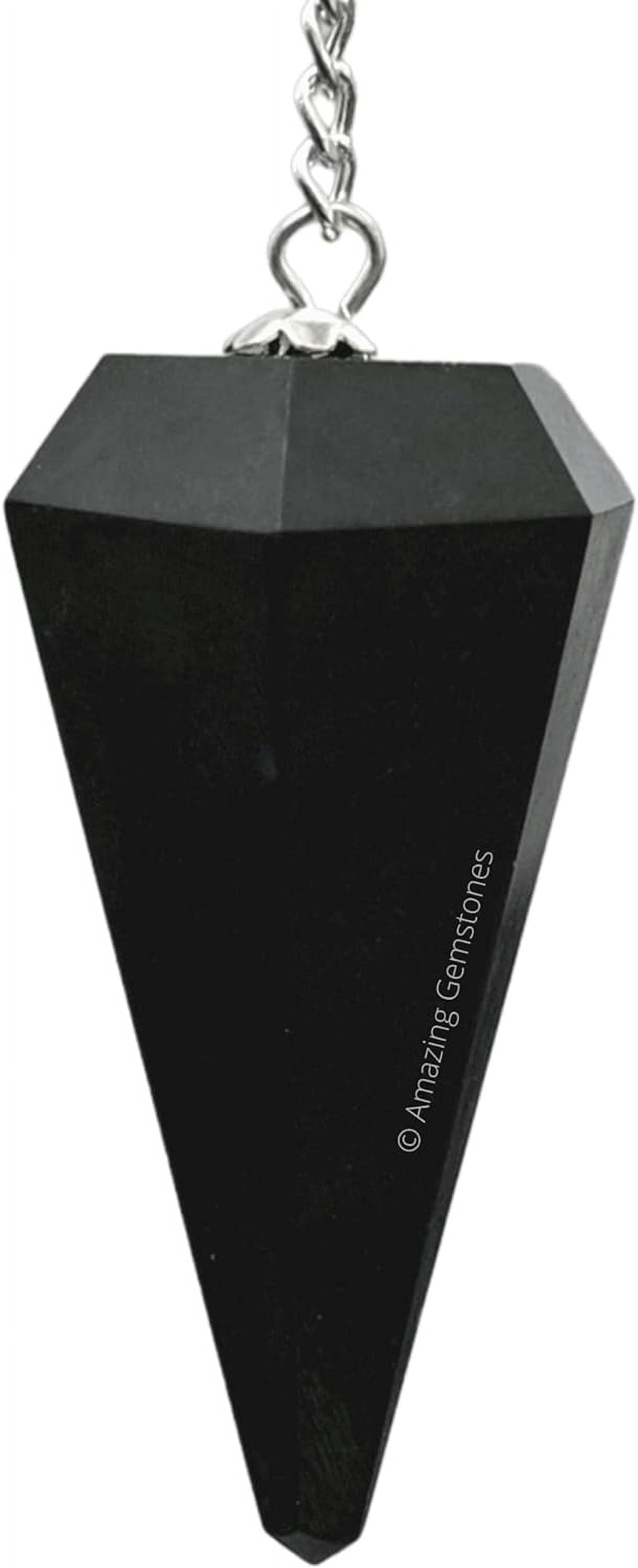 Shungite Crystal Pendulum Dowsing Reiki Hexagonal Points - Walmart.com