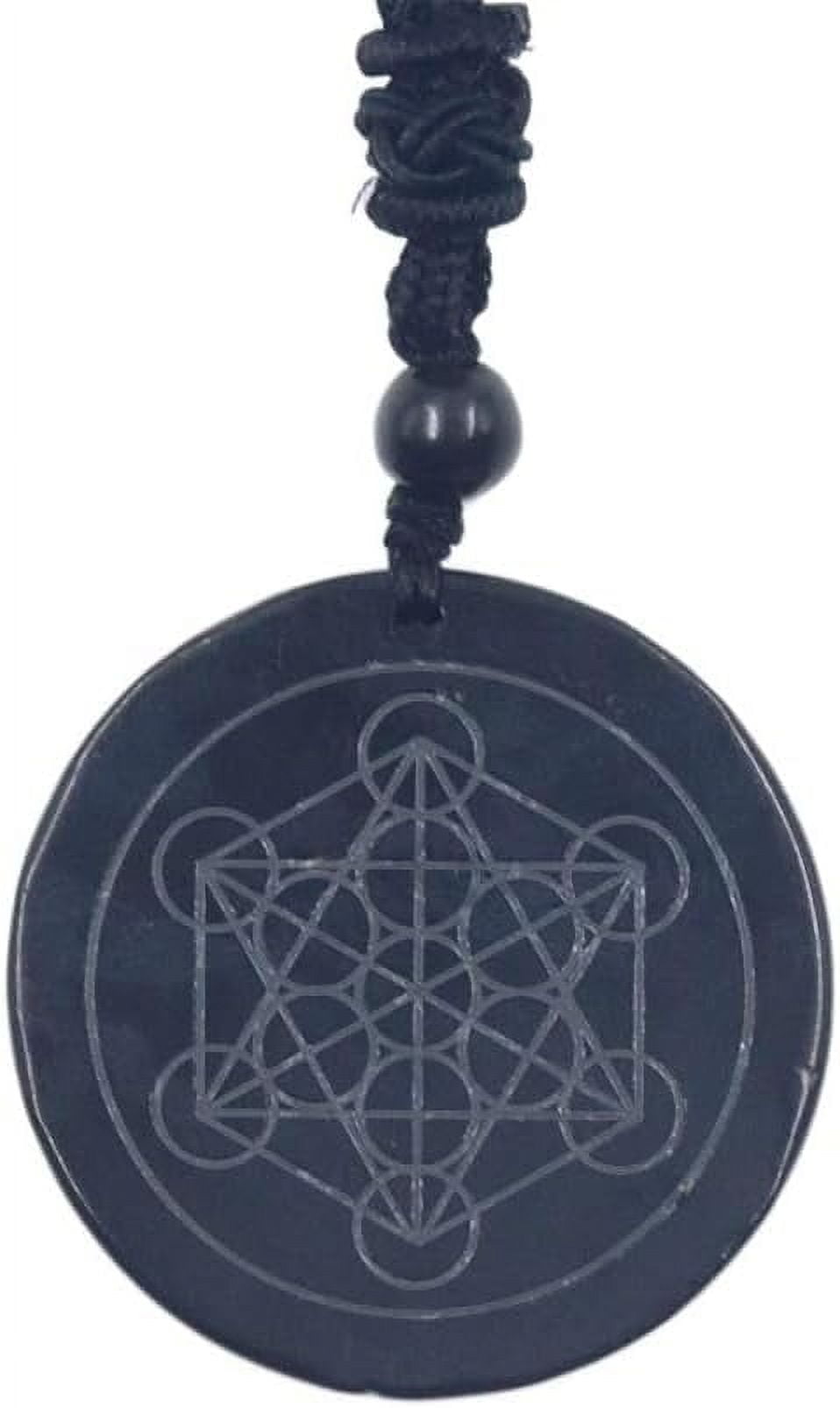 Shungite EMF Metatron Cube Necklace,Metatron Cube Necklace for Men ...