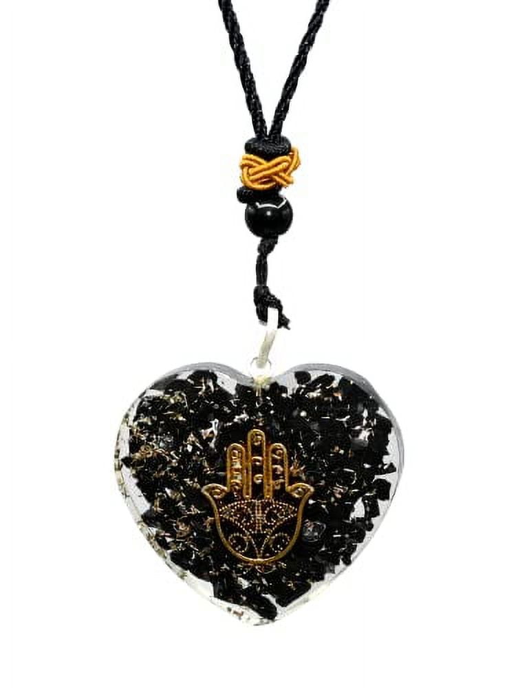 Shungite Organite Necklace Heart, Hamsa Hand - Walmart.com
