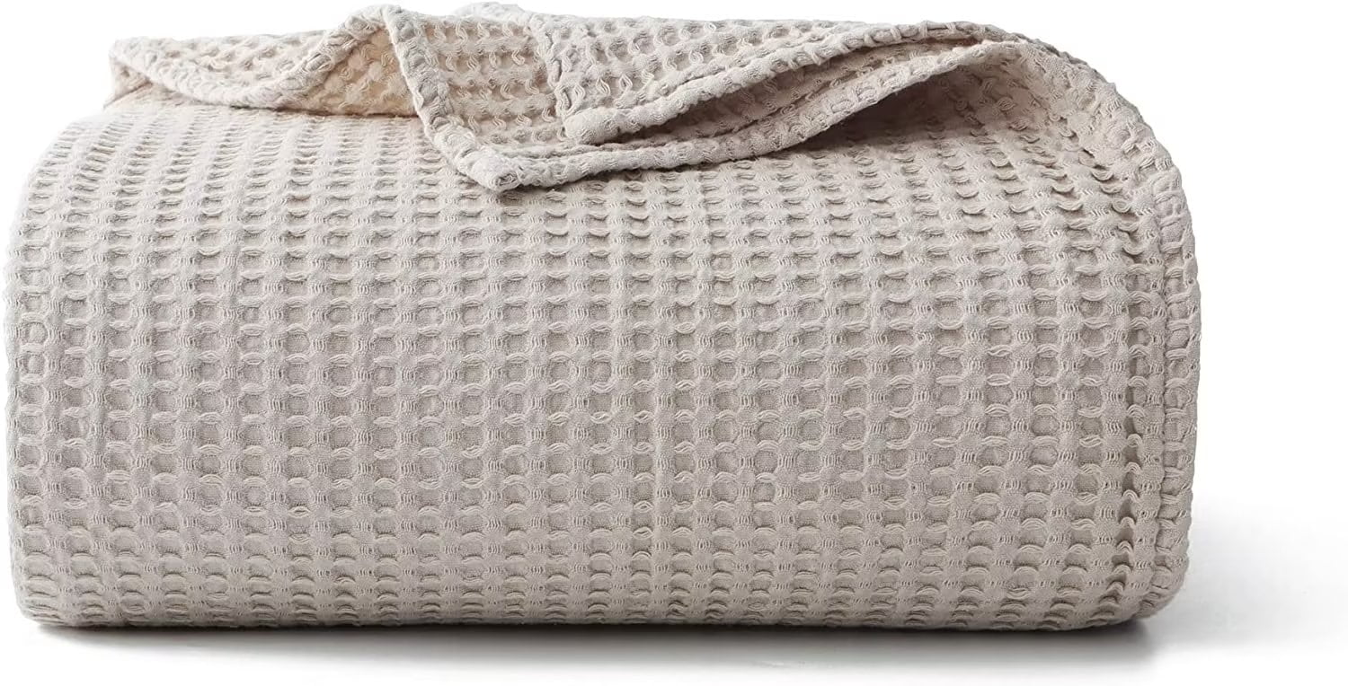 Shunjie.Home Soft 100% Cotton Waffle Queen Size Bed Blanket, All ...