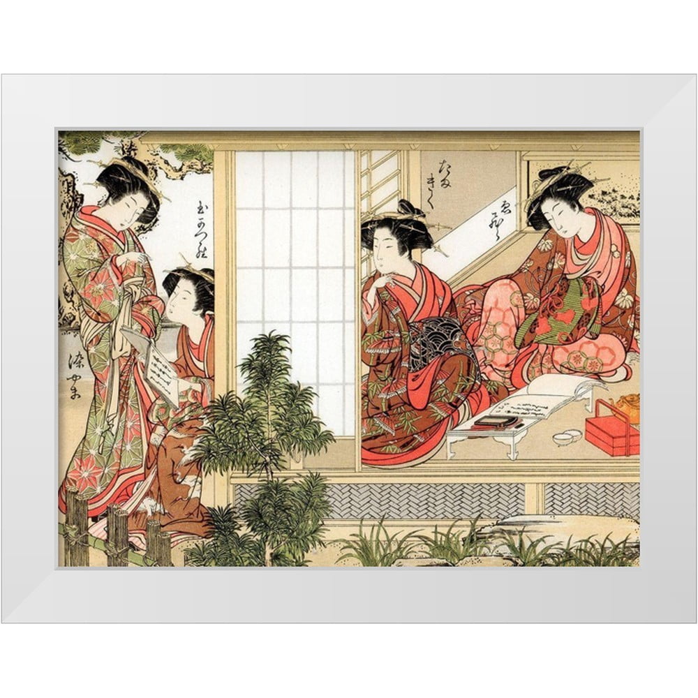 Shunsho, Katsukawa 14x12 White Modern Wood Framed Museum Art Print ...