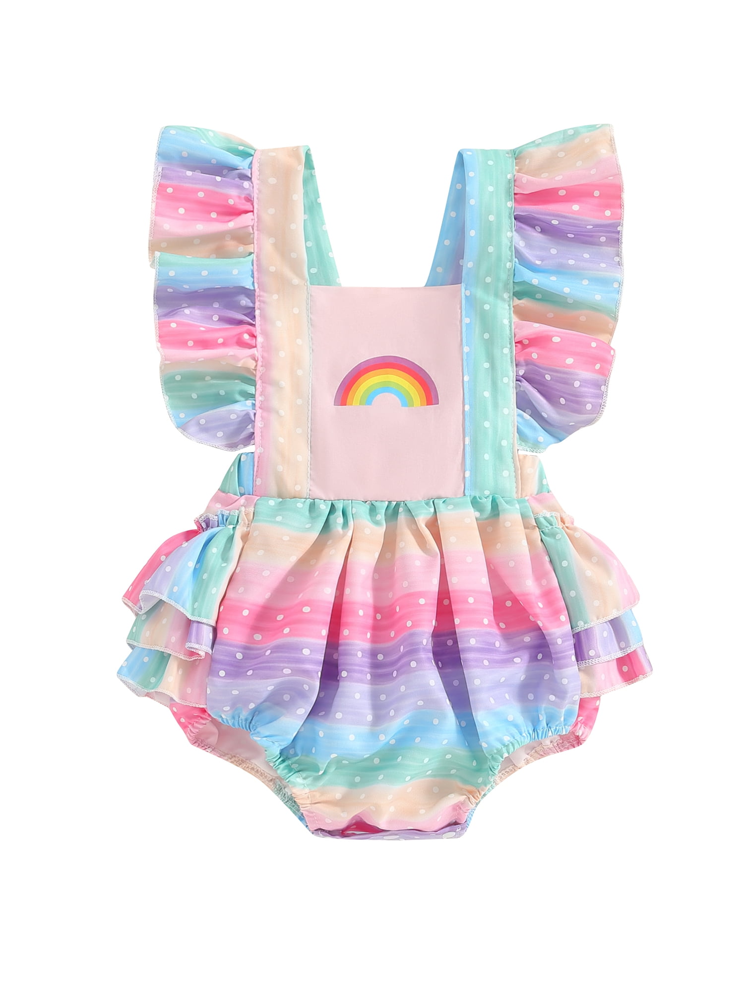 Shunvnny Baby Girls Summer Romper 3 6 12 18 24 Months Infant Fly Sleeve ...
