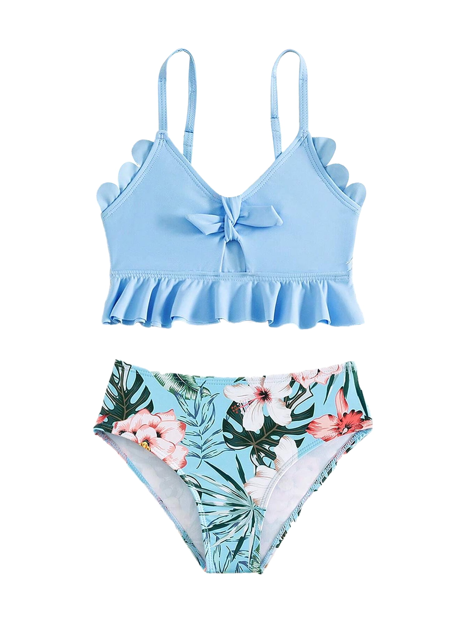 Shunvnny Family Matching Swimsuits Floral Print Mommy Daughter Bikini ...