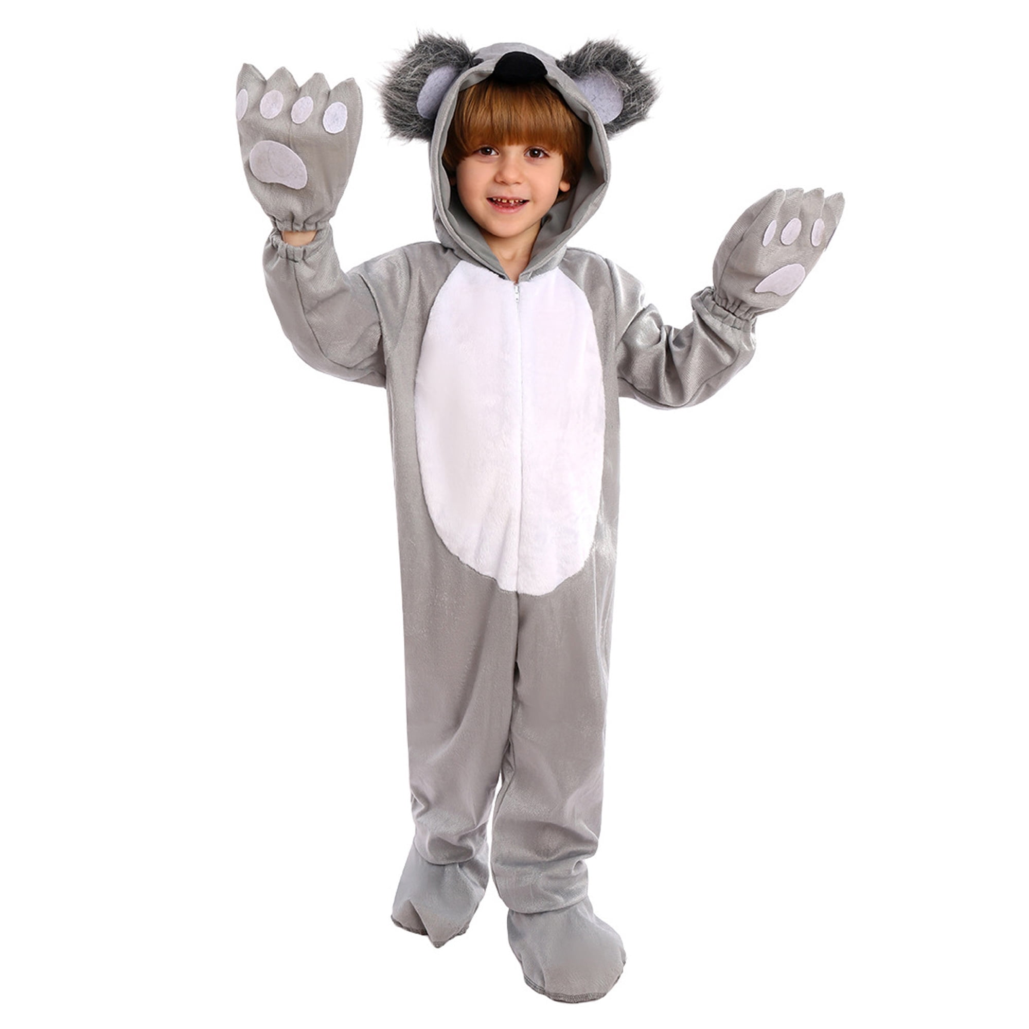 Shunvnny Kid Halloween Costume Set Front Zipper Hooded Jumpsuit Koala ...