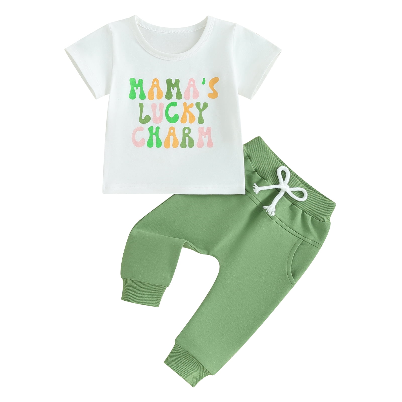 Shunvnny Toddler Baby Boys Summer Outfits Short Sleeve Letters Print ...