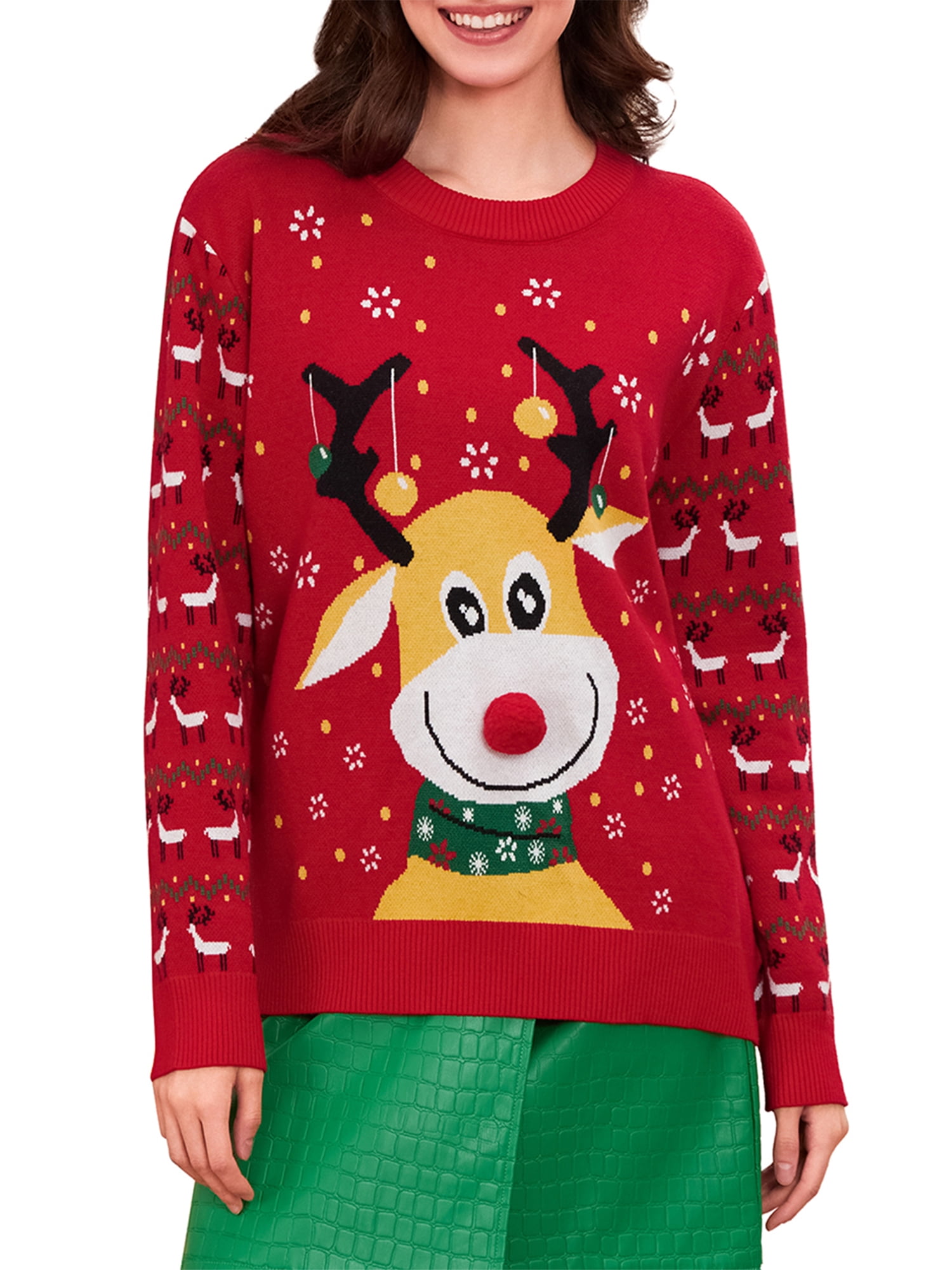 Shunvnny Women Juniors Cute Christmas Sweaters Fall Jumpers Casual ...