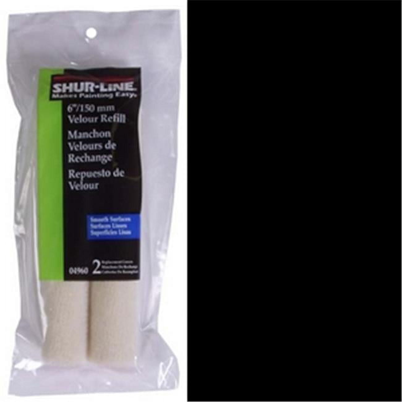 Shur-Line 04960C 6 in. Velour Mini Roller Refill- 2 Pack - Walmart.com