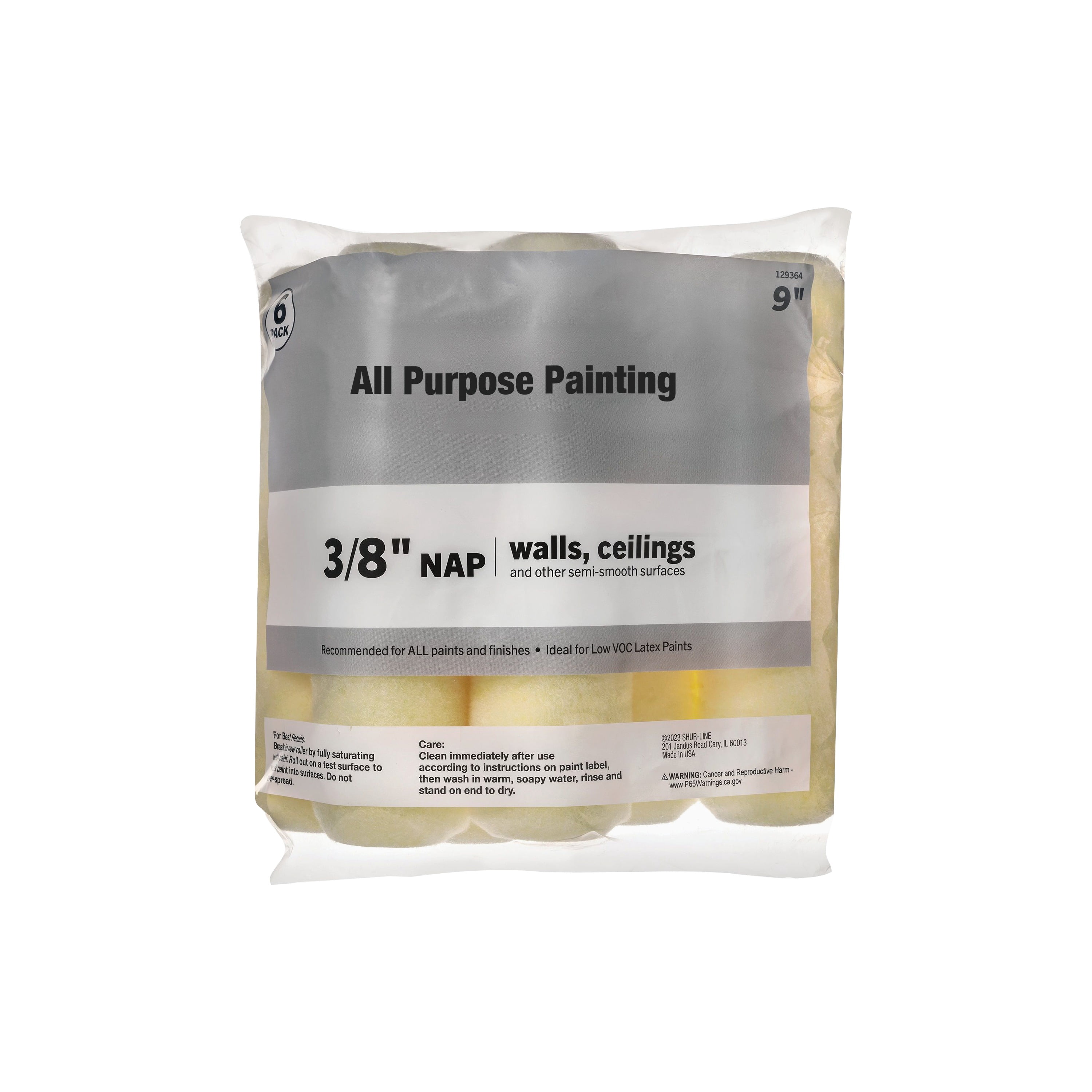 Shur-Line 9 Fabric Roller Cover8 - Pack of 6 - Walmart.com
