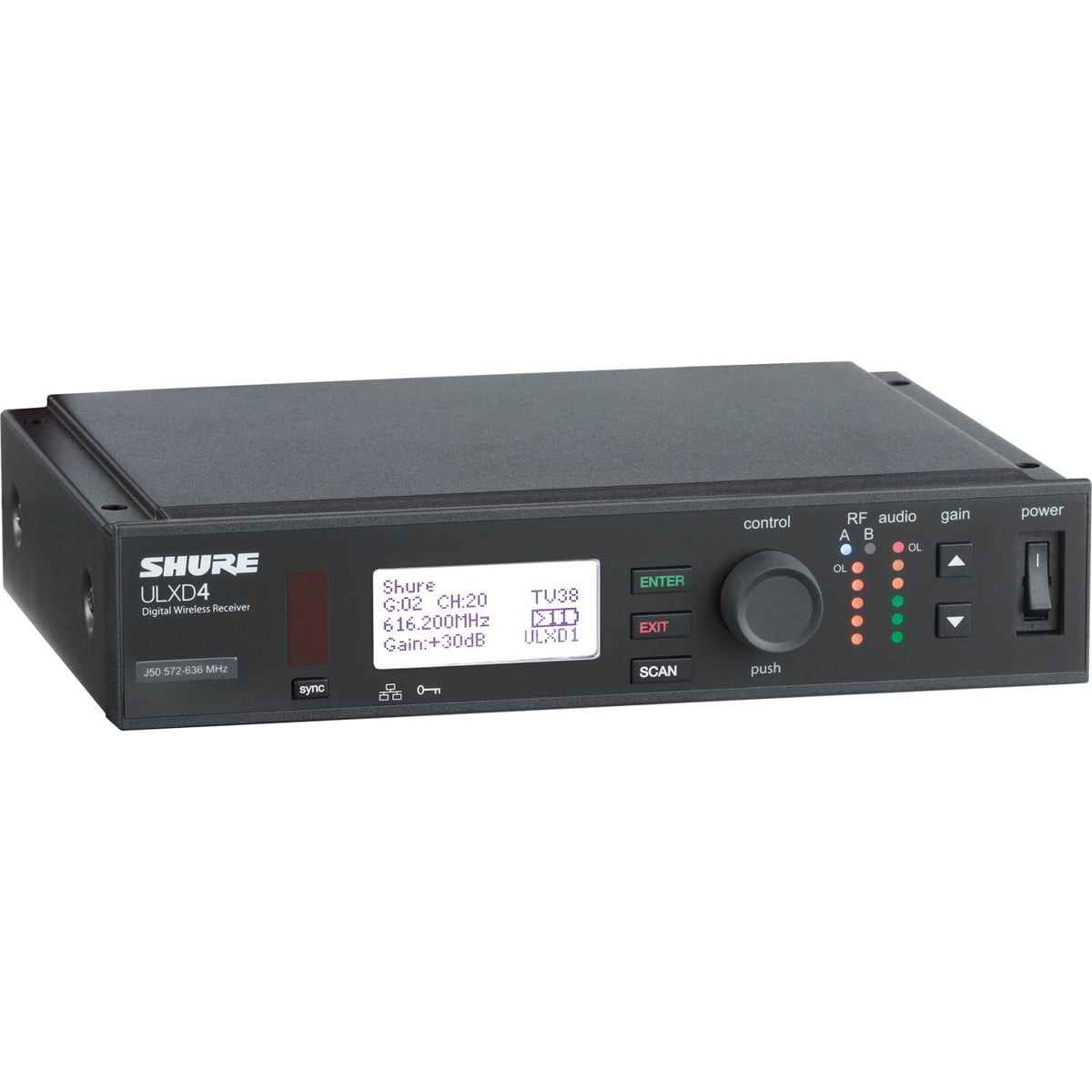 Shure Digital Wireless Receiver - 470 MHz to 534 MHz Operating ...