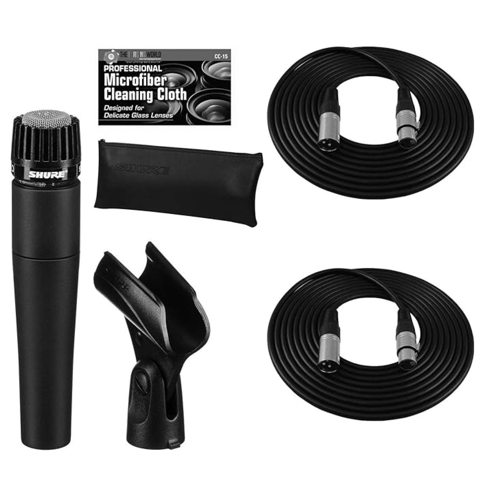 Shure SM57-LC Cardioid Dynamic Instrument Microphone + Extra Two (2 ...