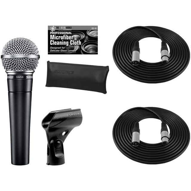 Shure SM58-LC Wired Cardioid Dynamic Vocal Microphone with Pop Filter ...