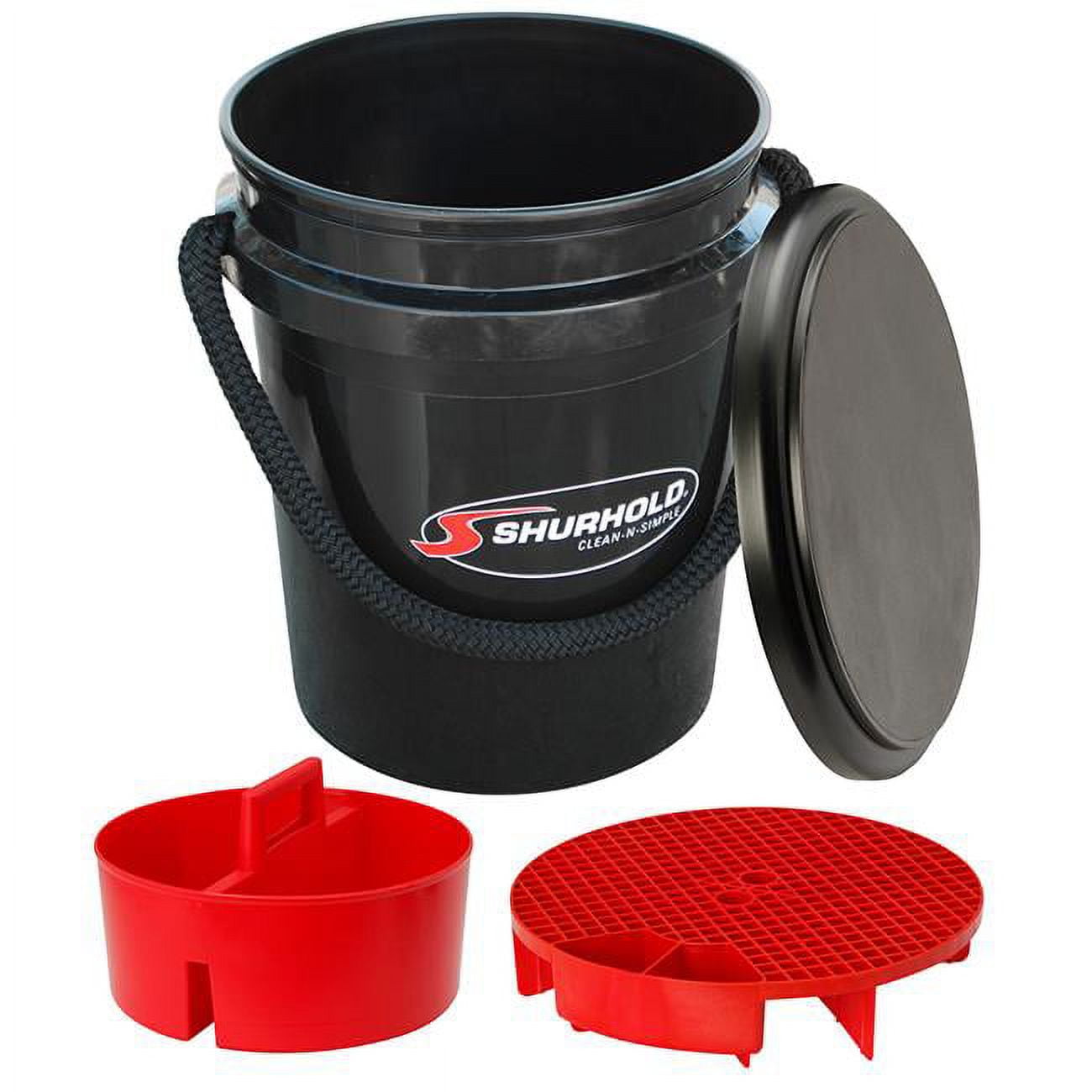 Free Shipping! Shurhold 2462; Bucket Kit Cleaning 5-Gallon Black ...