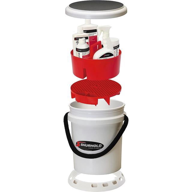 Shurhold 5 Gallon White Bucket Kit - Includes Bucket, Caddy, Grate Sea ...