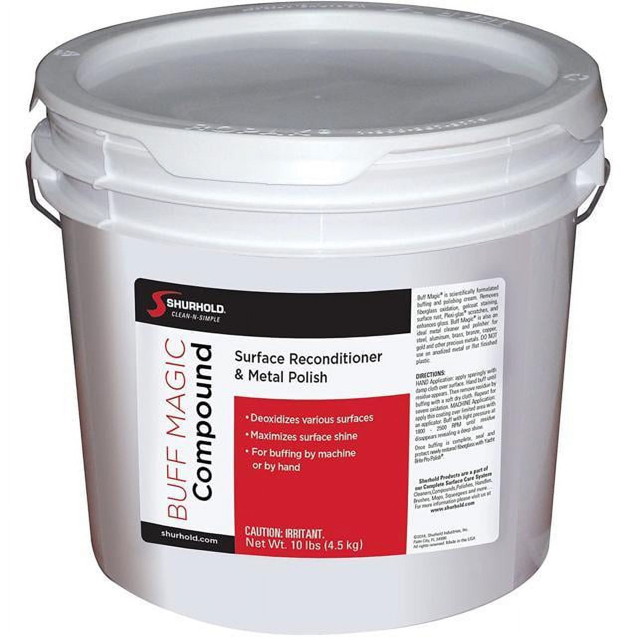 Shurhold Buff Magic Compound, 160 oz (10 lb), White, YBP0105W - Walmart.com