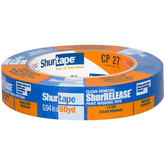 Shurtape CP 27 14-Day Painter's Tape, Multi-Surface, 24mm x 55m, Blue ...