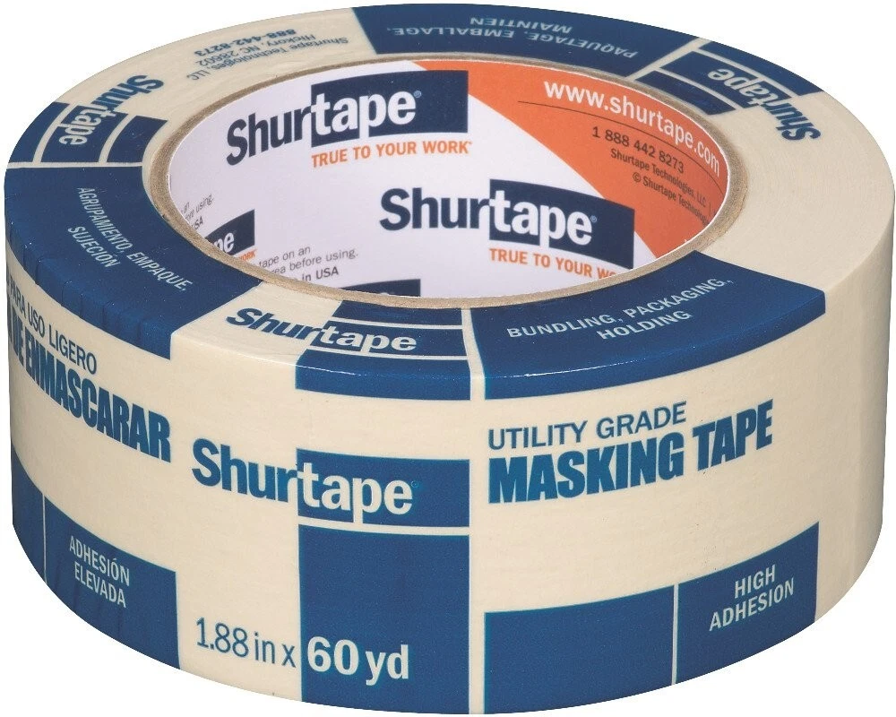 Shurtape Cp 83 Utility Grade, High Adhesion Masking Tape, 48Mm X 55M ...