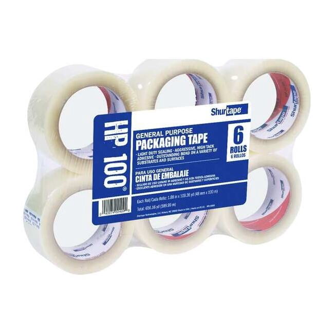 Shurtape Carton Sealing Tape,Clear,PK6 104301 - Walmart.com