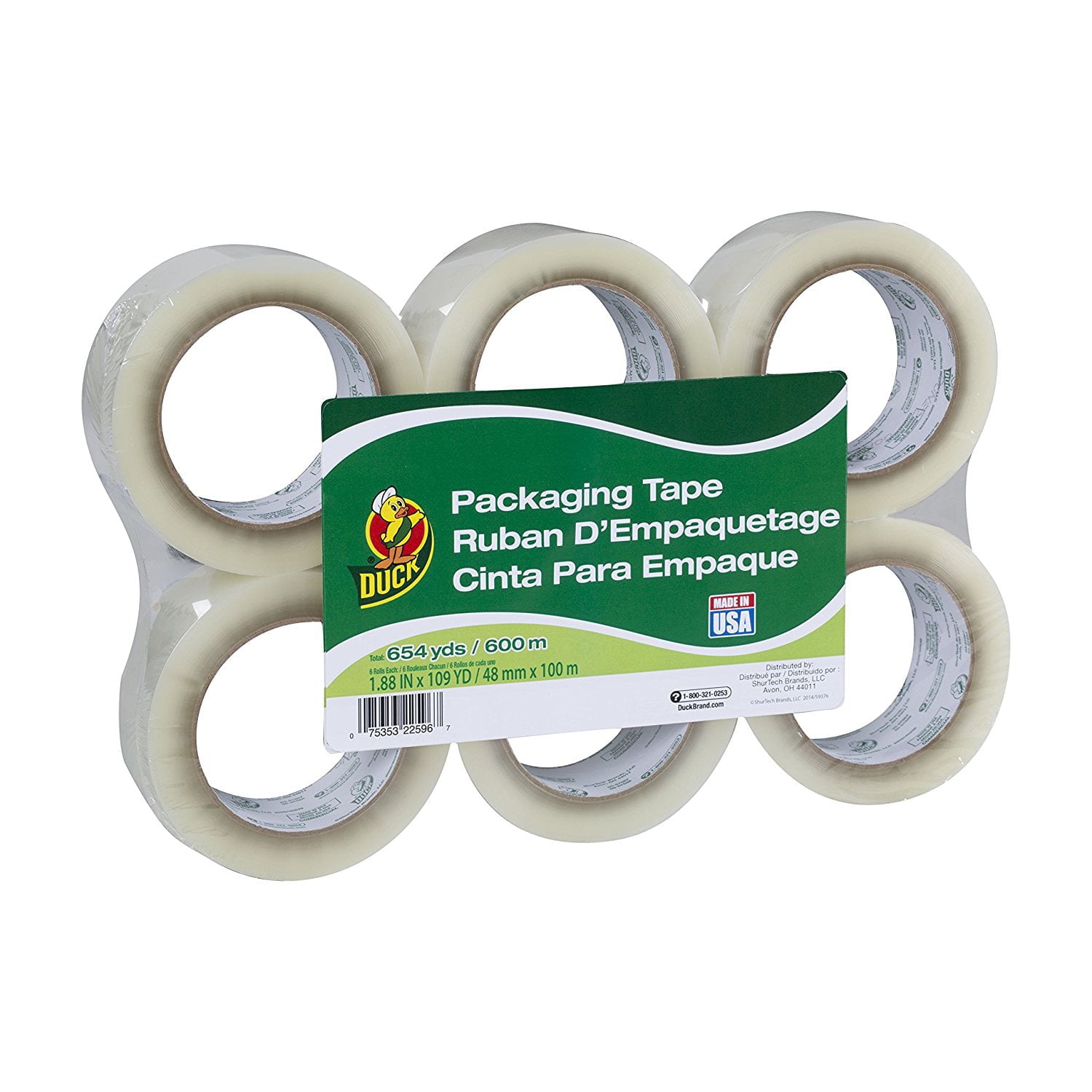 Shurtech DUC240968 1.88 in. x 109 Yards Clear Packaging Tape, Clear ...