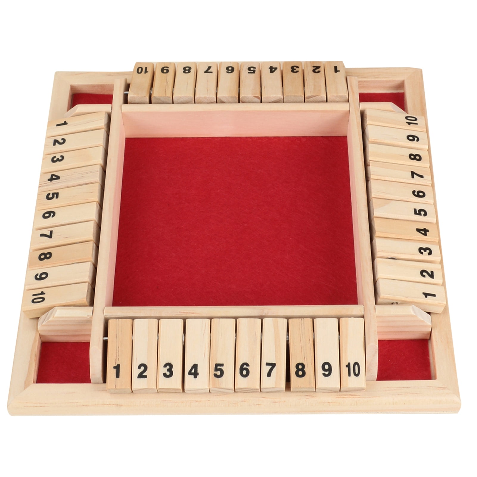 Shut The Box Game 4 Player, Wooden Shut The Box Dice Game with 10 ...