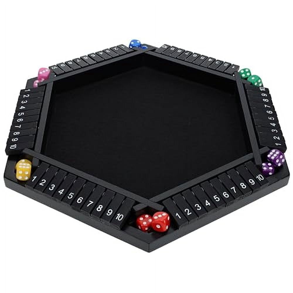 Shut The Box Game 6 Player – Black Painted Wood, Wooden Board Game ...